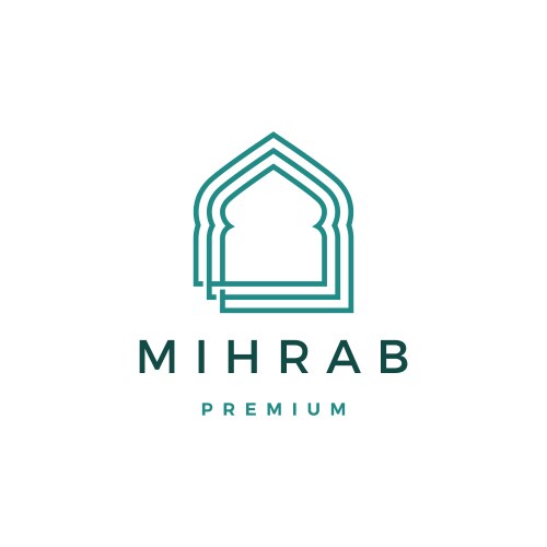 Vintage kaaba building logo islamic symbol design Vector Image