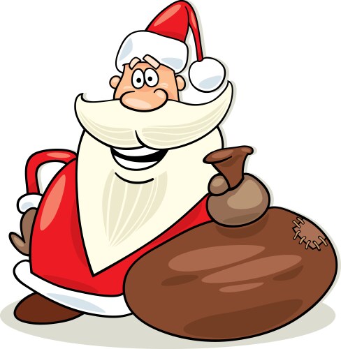 Winking santa claus face side view Royalty Free Vector Image