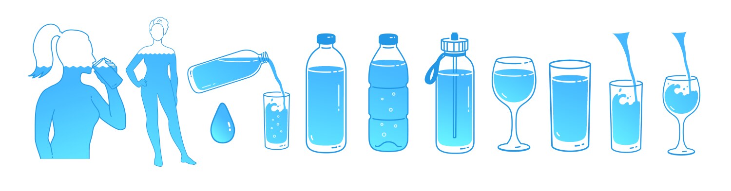 Set of water balance Royalty Free Vector Image