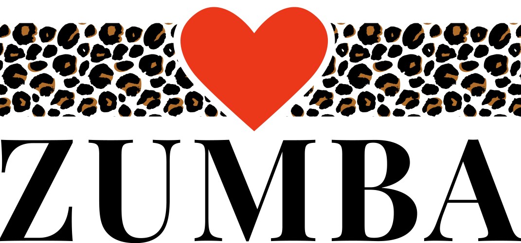 Zumba dance studio text calligraphy word banner Vector Image