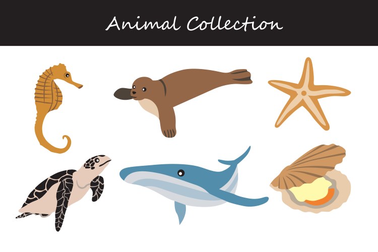 Animals collection isolated on white background Vector Image