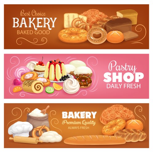 Cake banners with handdrawn akes and pink splashes