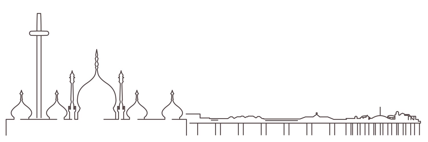 Brighton uk skyline silhouette black Royalty Free Vector