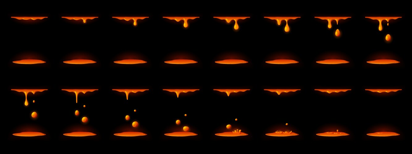 Fireball animation sprite sheet for game Vector Image