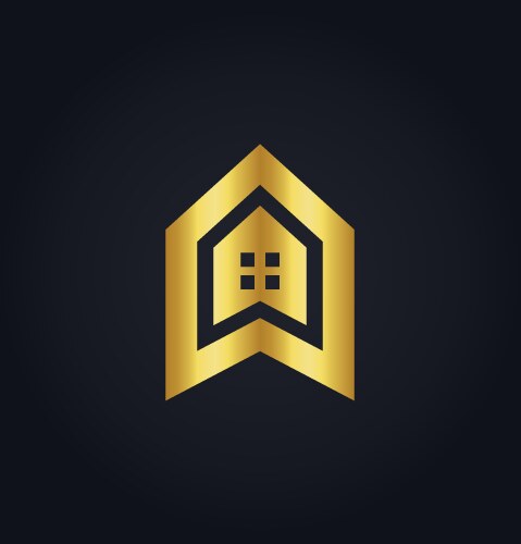Home realty gold logo Royalty Free Vector Image