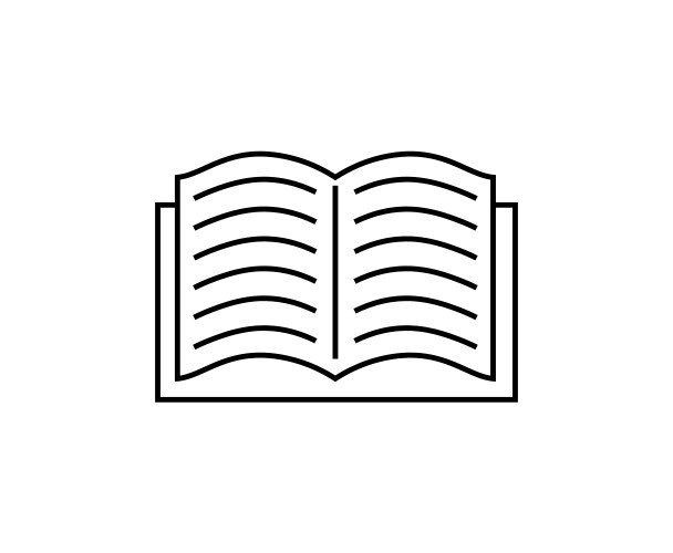 Open book with language symbols representing Vector Image