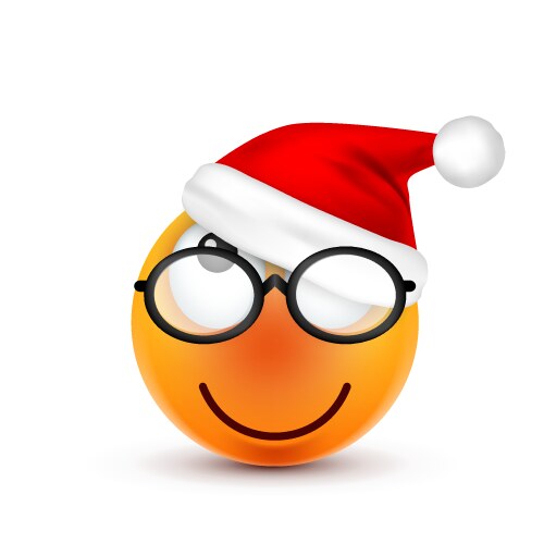 Winking emoticon with santa hat Royalty Free Vector Image