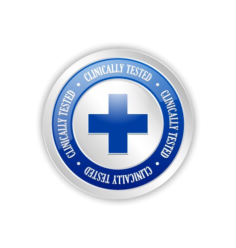 Clinically tested approved badge Royalty Free Vector Image