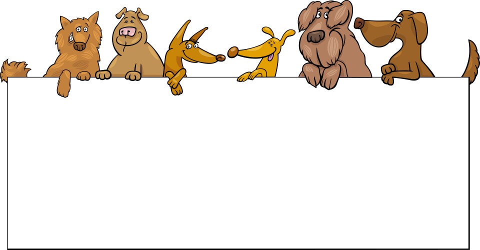 Cartoon dog with board or card Royalty Free Vector Image