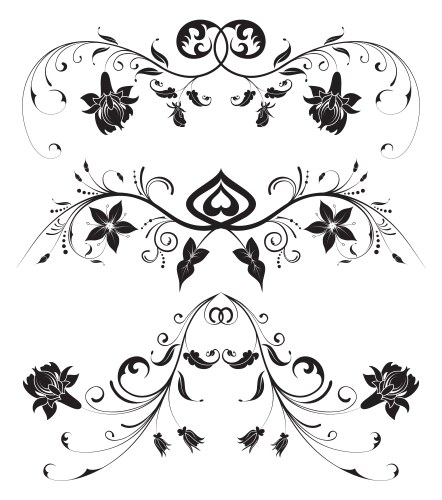 Floral scroll set Royalty Free Vector Image - VectorStock