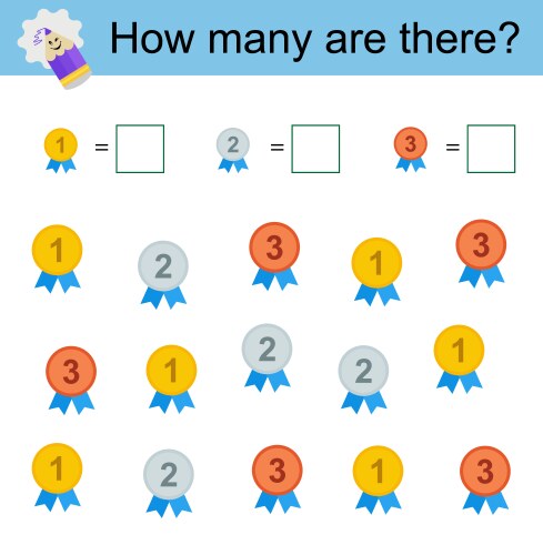 Math activity for kids developing numeracy Vector Image