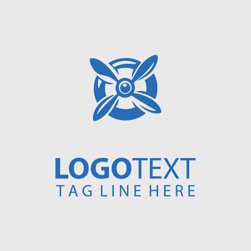 Propeller airplane logo Royalty Free Vector Image