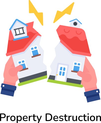 Property destruction Royalty Free Vector Image