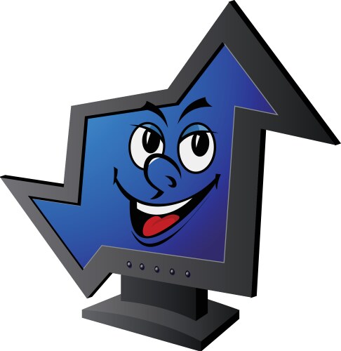 Happy cartoon desktop computer Royalty Free Vector Image