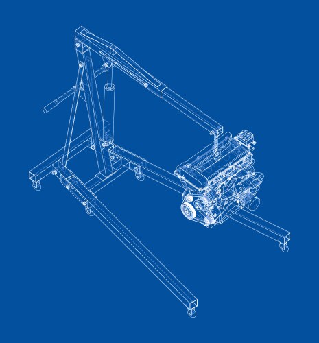 Engine hoist with outline Royalty Free Vector Image