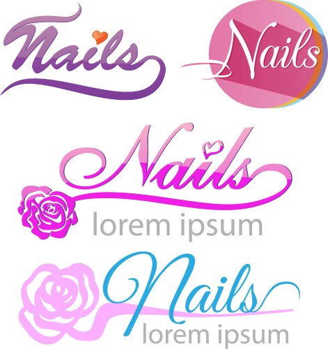 Different fashion nail shapes set kinds of nails Vector Image