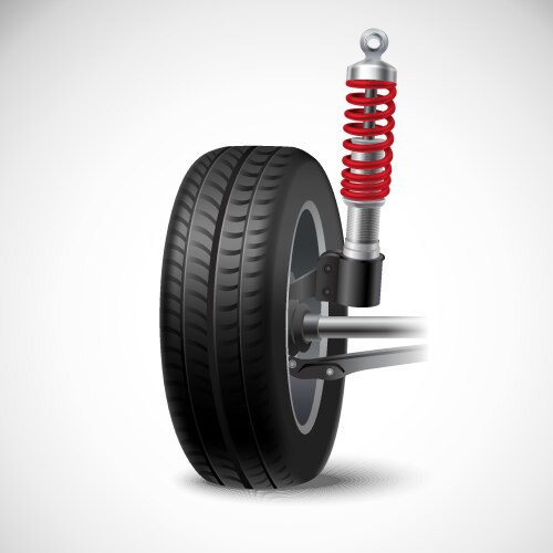 Car wheel with suspension parts Royalty Free Vector Image