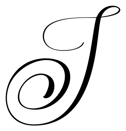 Hand drawn calligraphy letter capital j Royalty Free Vector