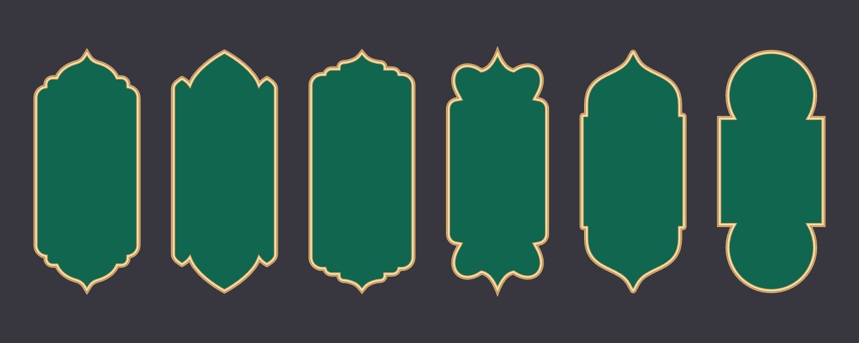 Islamic ramadan frame shapes arch design arabic Vector Image