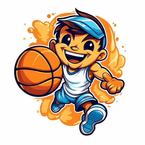 Basketball player with ball Royalty Free Vector Image