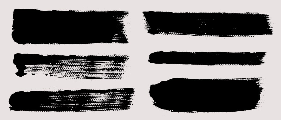 Brush strokes set of text boxes Royalty Free Vector Image