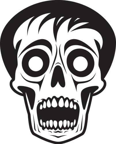 Frightening surprise emblem shocked skeleton Vector Image