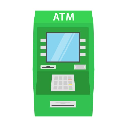 Modern green atm or automated teller machine Vector Image