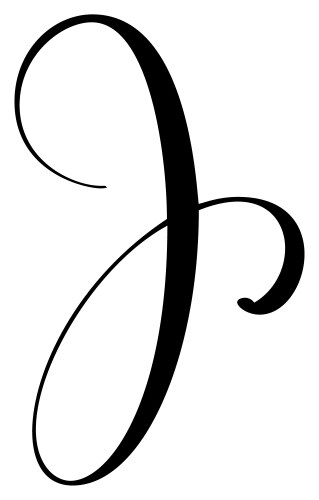 Calligraphy hand drawn letter j icon logo Vector Image