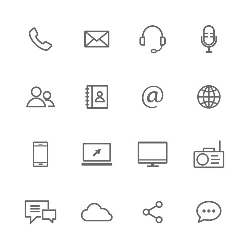 Set of gold business contact icons Royalty Free Vector Image