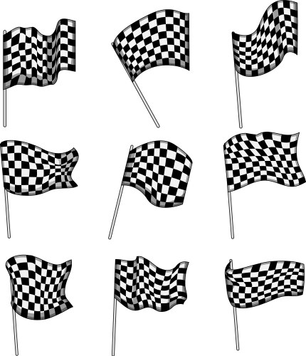 Race finish flag cartoon Royalty Free Vector Image