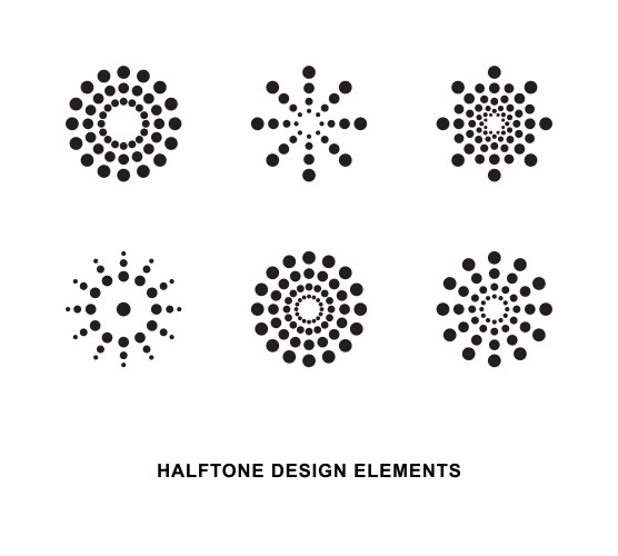 Dots arrow icon set halftone arrows Royalty Free Vector