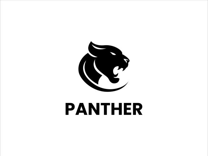Panther logo templatepanther minimalist Royalty Free Vector