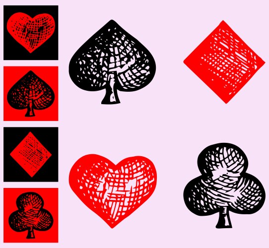 Black and red playing card ornamental Royalty Free Vector