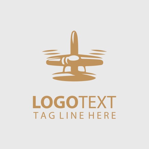 Propeller airplane logo Royalty Free Vector Image