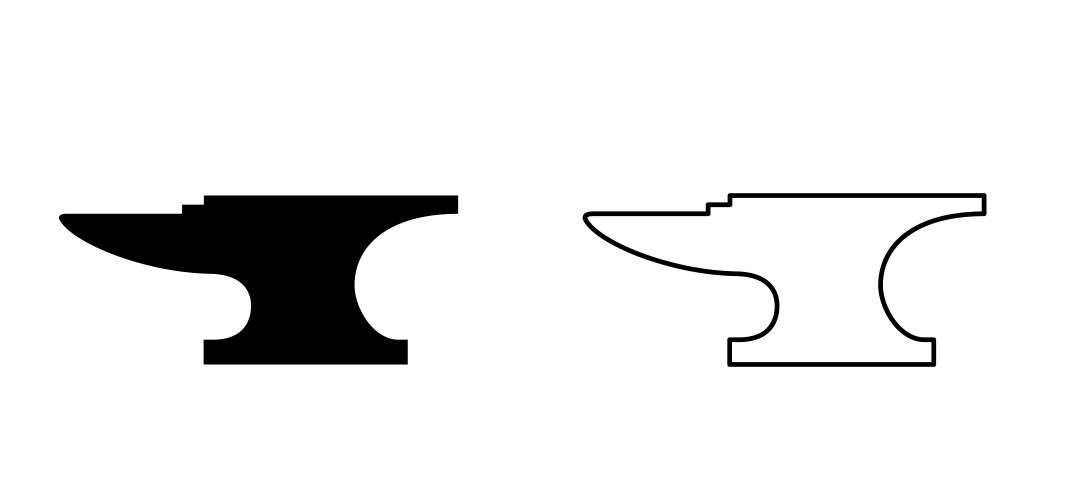 Anvil icon anvils for blacksmith forge sign Vector Image