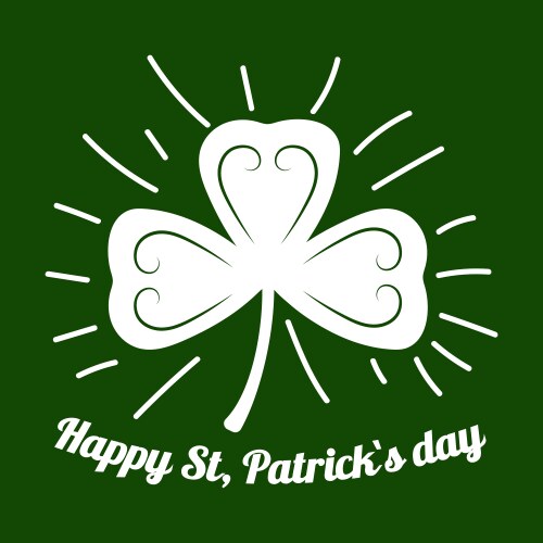 Happy clover icon outline irish luck Royalty Free Vector