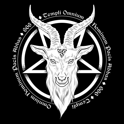 Baphomet Goat Head - Dark Art Print Royalty Free Vector