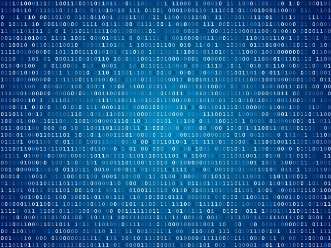 Blue binary computer code background Royalty Free Vector