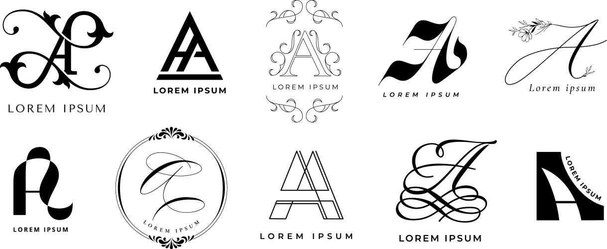 Creative l emblem luxury letter monogram Vector Image