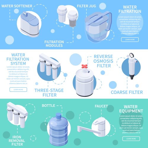 Water filtration flowchart Royalty Free Vector Image