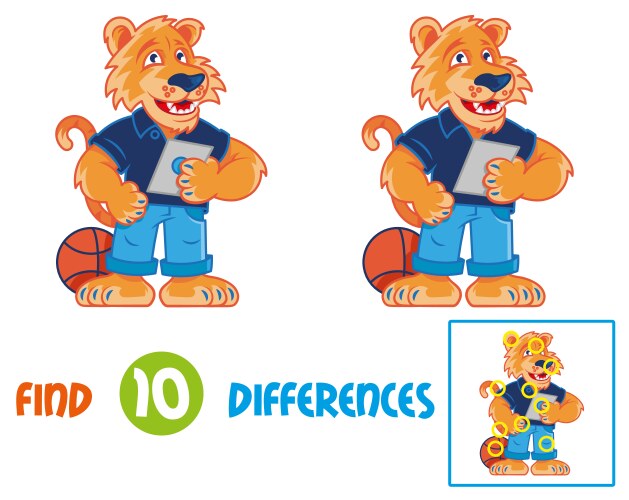 Kids spot differences game with halloween Vector Image