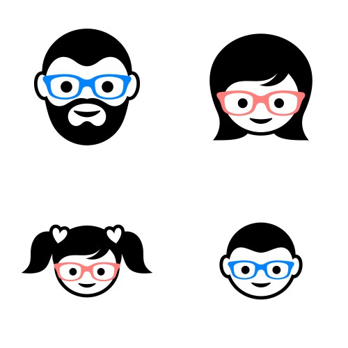Family Four Members Vector Images (83)