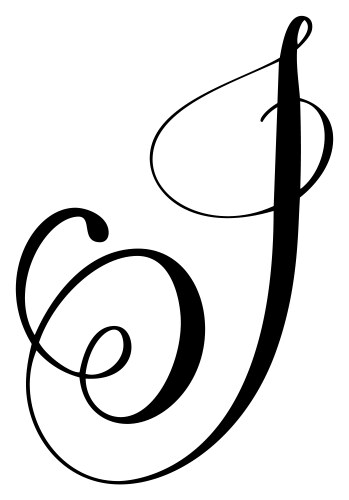 Hand drawn calligraphy letter j script Royalty Free Vector