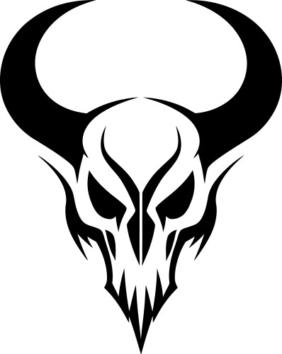 Demonic cranium icon emblem infernal majesty Vector Image
