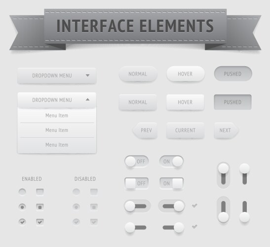 User interface elements Royalty Free Vector Image