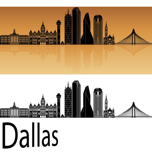 Dallas skyline hand drawn Royalty Free Vector Image