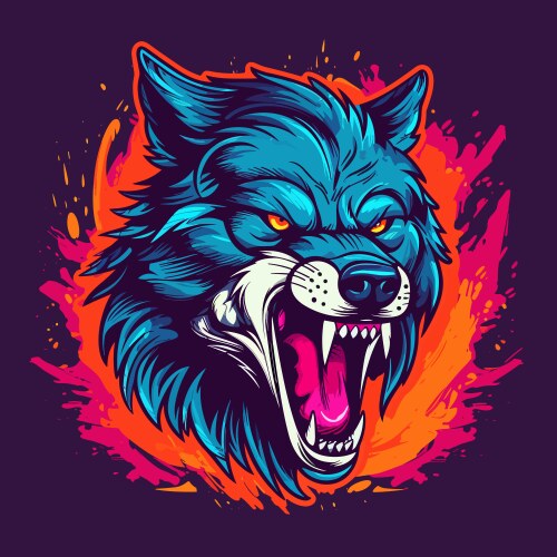Blue Wolf Cartoon Vector Images (over 850)