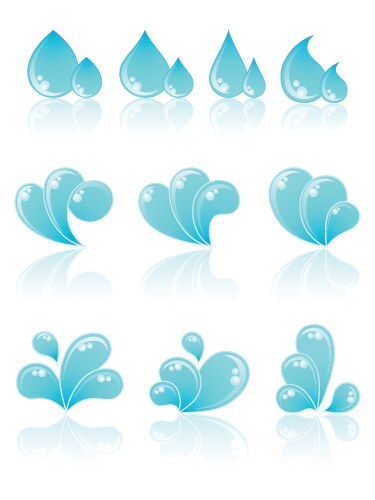 Animation water wave frame set splash Royalty Free Vector
