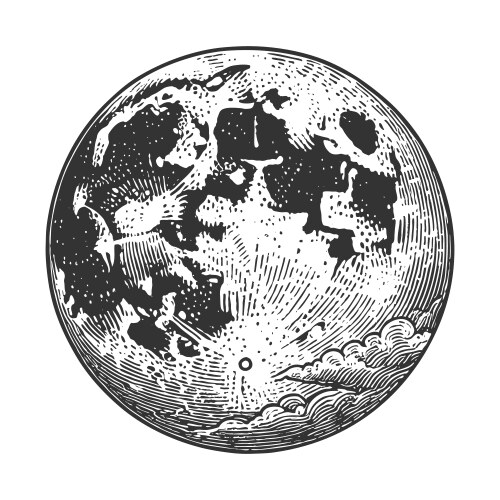 Holographic Full Moon Royalty Free Vector Image