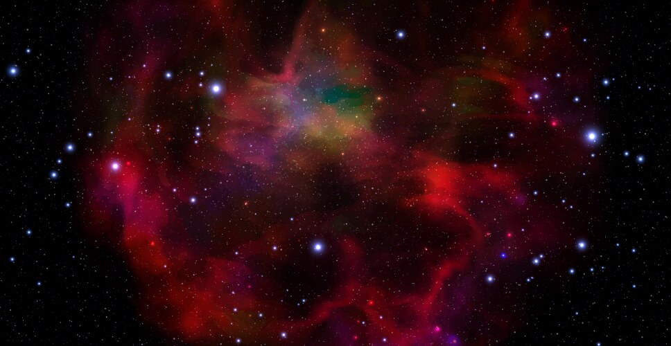 Space background with realistic nebula Royalty Free Vector